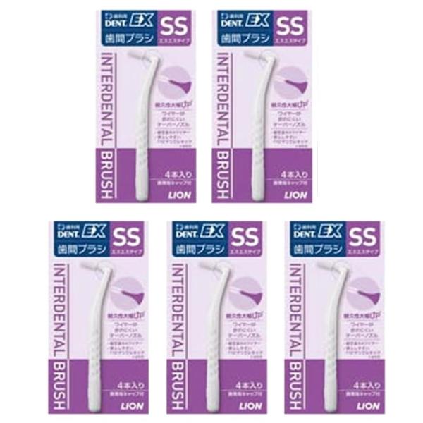 歯間ブラシ 4本入  (SS) ホワイト内容量：4本入(1個あたり)折れにくい超合金SAワイヤー、歯間に挿入しやすい110°アングル 、挿入角度が調整しやすく持ちやすいホルダーサイズSS(白):ブラシ直径 0.9mm〜