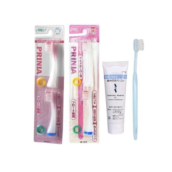 ●GC プリニア用カーブフロートブラシ (MI-1011) ＆テーパー (MI-1013) ピンク 各2本入Panasonic PRNIA Slimプリニア・プリニアスリム専用替えブラシ、特に磨きにくい部分を磨く歯ブラシヘッドの内部にバネが...