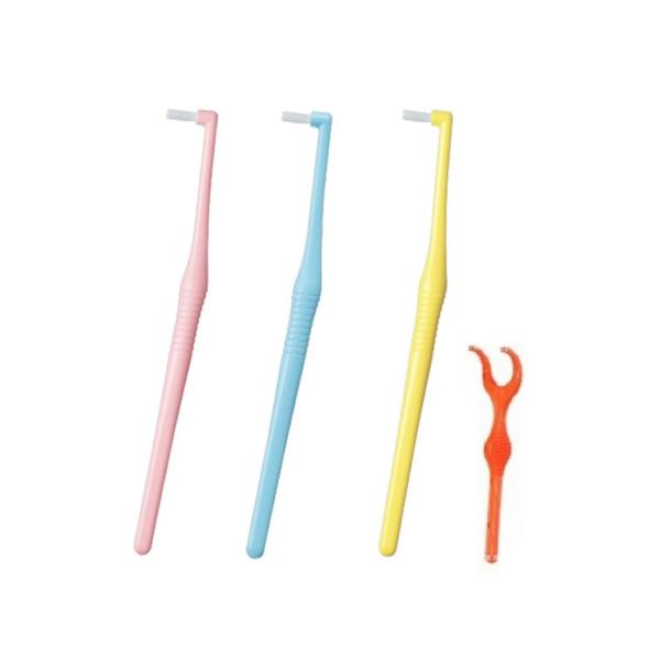 ●ライオン デント EX ワンタフト 歯ブラシ onetuft 3本 (Systema) 【カラー指定なし】長めのスーパーテーパード毛を生かして、歯周ポケットケアや（露出）根分岐部ケアに。歯間部、歯頸部、叢生部、臼歯遠心部、歯周ポケット、矯...