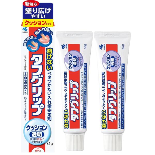 ※予告なくパッケージ・内容が変更になる場合がございます。予めご了承ください。商品区分：管理医療機器 (医療機器認証番号：305ALBZX00028000)タフグリップ クッション 透明入れ歯と歯ぐきのすき間を埋め、吸着させて固定する安定剤 ...