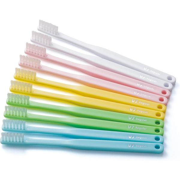 【カラー】ピンク、ブルー、 グリーン、イエロー、ホワイトのいずれか10本※歯ブラシのお色はお任せとなります。ご了承ください。※ハンドルカラーは２色以上のアソートになります。※メーカーにより、商品デザイン・パッケージデザイン・ハンドルカラー等...