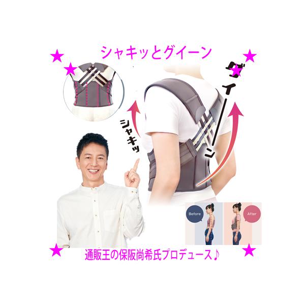 ★シャキッとグイーン 姿勢補整ベルト★通販王の保阪尚希氏プロデュース！★1回5分の姿勢補整 締め付けずに美姿勢へと導きます★みぞおちを引き上げお腹はキュッ♪なのに肩・背中はリラックス♪☆送料無料※沖縄県は配送不可◎健康、美ボディは姿勢から◎...