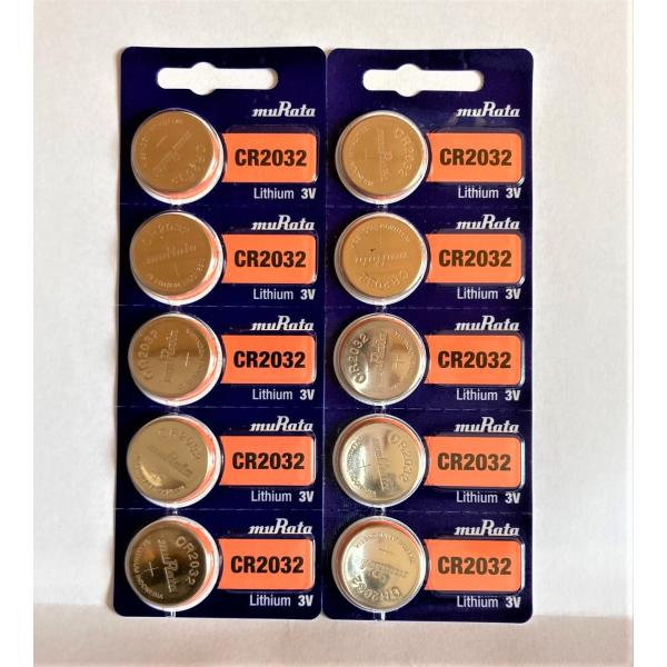 リチウムボタン電池 CR2032(10個)使用推奨期限2034年生産地：インドネシア村田製作所■ご注意事項■入荷時期により商品パッケージデザイン（メーカーロゴあり・なし・パッケージの大きさ・カラー）など変わる場合がございます。★定形外郵便で...