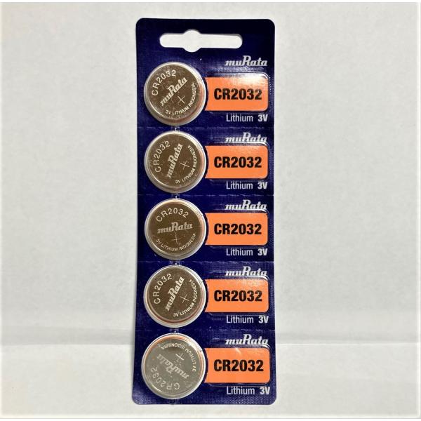 リチウムボタン電池 CR2032(５個)使用推奨期限2034年生産地：インドネシア村田製作所■ご注意事項■入荷時期により商品パッケージデザイン（メーカーロゴあり・なし・パッケージの大きさ・カラー）など変わる場合がございます。★定形外郵便での...