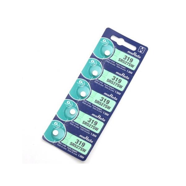 ボタン電池 SR527SW（319）５個使用推奨期限2028年1月生産地：国産村田製作所■ご注意事項■入荷時期により商品パッケージデザイン（メーカーロゴあり・なし・パッケージの大きさ・カラー）など変わる場合がございます。★定形外郵便での発送...