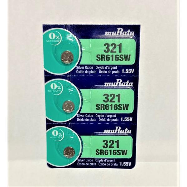 SR616SW（321） 3個使用推奨期限2027年9月生産地：国産村田製作所■ご注意事項■入荷時期により商品パッケージデザイン（メーカーロゴあり・なし・パッケージの大きさ・カラー）など変わる場合がございます。★定形外郵便での発送のためお問...