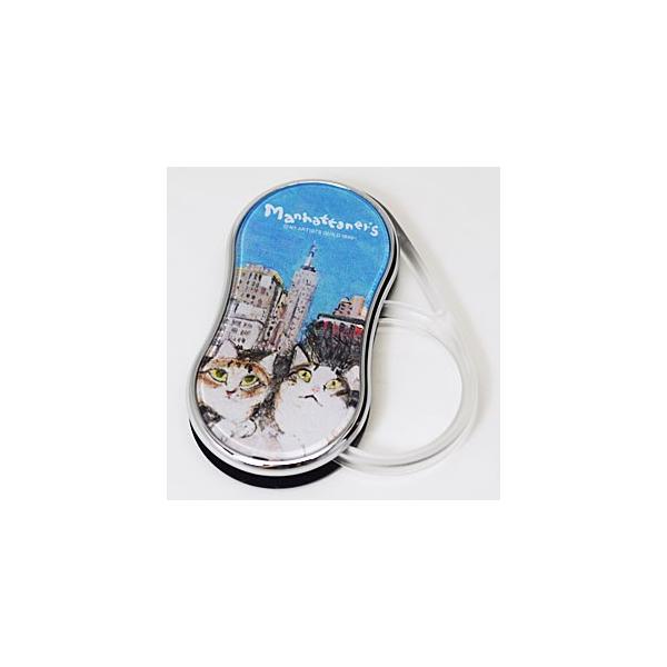 猫好きさん必見だニャー！(*ΦωΦ*)☆Manhattaner's（マンハッタナーズ）LEDライト付き　収納できる便利なルーペ！　「マンハッタナーズ」は、画家久下貴史氏が猫たちとのニューヨーク暮らしから描き出す、個性豊かであたたかく美しい作...