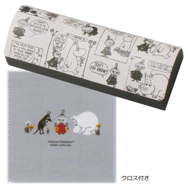 可愛いクロス付きメガネケース！【MOOMIN】人気のキャラクターが、お洒落なメガネケースになりました！人気の半円型ケースで眼鏡をしっかり守ってくれます♪お揃いのクロスのイラストもキュート☆o(^-^)o【素材・サイズ】 ●素材本体：合皮/ス...