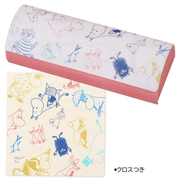 可愛いクロス付きメガネケース！【MOOMIN】人気のキャラクターが、お洒落なメガネケースになりました！人気の半円型ケースで眼鏡をしっかり守ってくれます。お揃いのクロスのイラストもキュート☆o(^-^)o【素材・サイズ】 ●素材本体：合皮/ス...