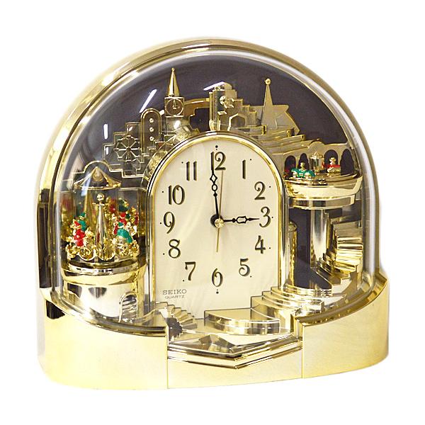 SEIKO（セイコー）　からくり時計 回転飾り遊園地のメリーゴーランドやゴーカートを思わせるメルヘンなデザインが魅力のからくり時計。日本製ムーブメントを搭載したクオーツ式で、正確な時間を刻みます。レトロでかわいいアナログ表示が、どこか懐かし...