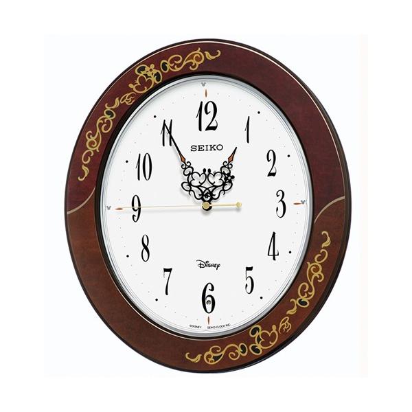 SEIKO(セイコー）　電波掛時計〜*:。大人ディズニー　ミッキー＆ミニー*。.〜ミッキーとミニーをモチーフにした長針と短針は、１日に22回出会ってキスをするロマンチックな仕様に仕上げました。また、すれ違う際にはしっぽ同士がハートを形作る仕...