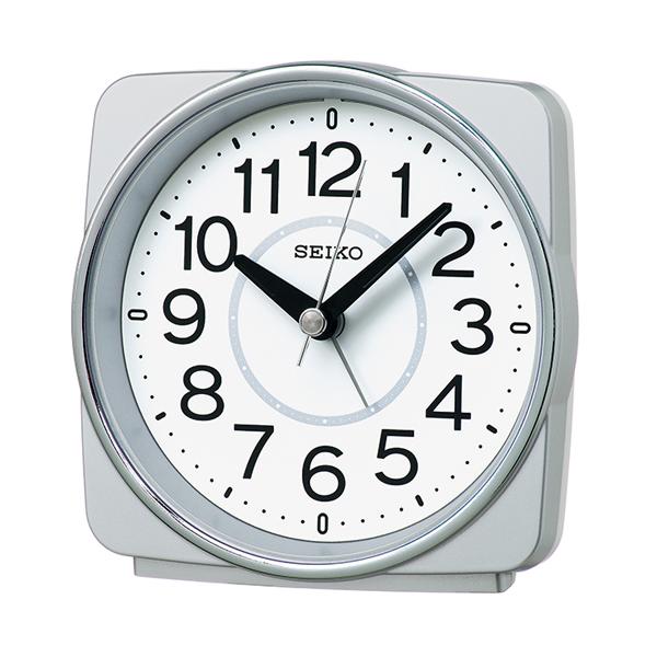 SEIKO(セイコー）　電波目覚まし時計大きな数字で見やすい！シンプル目覚まし時計【機能/スペック】 ●プラスチック枠(銀色メタリック塗装)●前面：プラスチック●電波修正機能（40kHz/60kHz自動選局・受信OFF機能つき）●時間精度差...