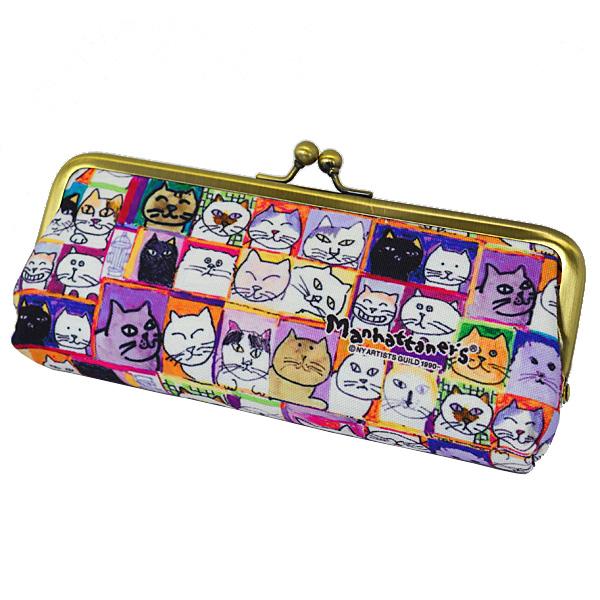猫好きさん必見だニャー！(*ΦωΦ*)☆Manhattaner's（マンハッタナーズ）メガネケース　「マンハッタナーズ」は、画家久下貴史氏が猫たちとのニューヨーク暮らしから描き出す、個性豊かであたたかく美しい作品世界を、商品デザインにおいて...