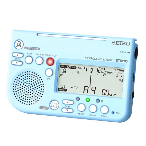 SEIKO（セイコー）使いやすさそのまま、新しい色で自分らしさ発見。【メトロノーム＆チューナー】楽器の練習に最適な機能を凝縮！　メトロノーム・チューナー・基準音発振の３機能が同時使用可能。譜面台に取り付けもできます。STH200は初心者から...