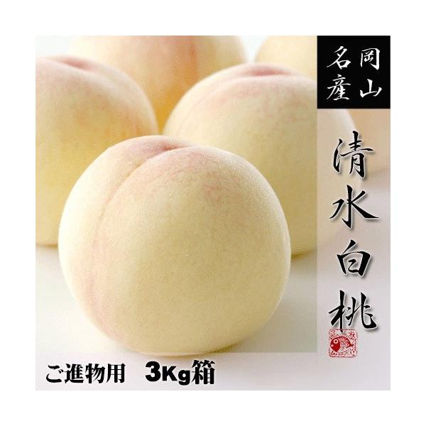 【ご進物】清水白桃です。白桃で一番人気の高い高級品種　清水白桃をたっぷりの3kg満杯のフルサイズ！約10〜15玉入ります。