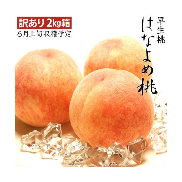●商品名　【送料無料】北海道へは2300円・沖縄諸島へは2300円の追加送料がかかります岡山産はなよめ桃　2kg　9〜11玉岡山の桃としては一番早い時期に出荷される品種です。出荷時期と名前から「6月の花嫁」とも呼ばれます。岡山の桃としては珍...