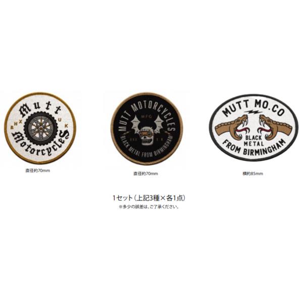 MUTT MOTORCYCLES APPAREL MUTT MUTT PATCHES 2023１セット３個　※商品画像は照明・各モニター等の環境により実物と多少異なる場合がございます。【商品説明】  手に入りやすくて気軽に乗れて、それでいて...
