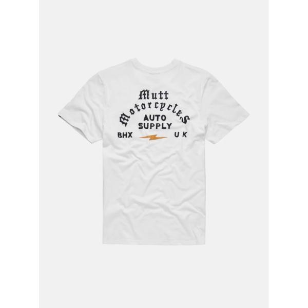 MUTT MOTORCYCLES APPAREL AUTO SUPPLY T-shirt【カラー】WHITE【素材】コットン100%【サイズ】Sサイズ:肩幅43 身幅53 袖丈23 着丈71cm Mサイズ:肩幅45 身幅53 袖丈24 着丈...