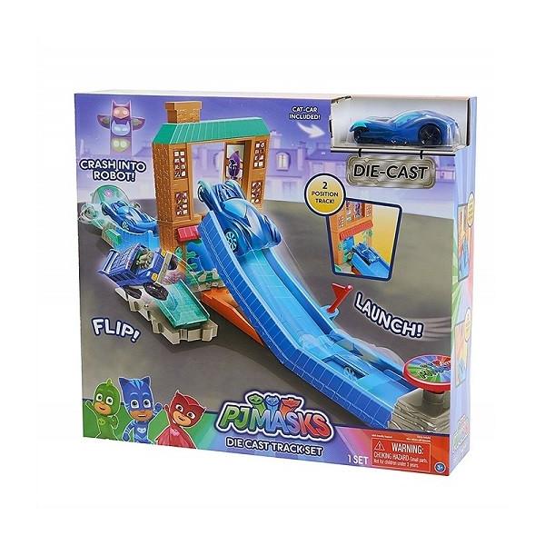しゅつどう!パジャマスク ダイキャスト プレイセット PJ Masks ダイキャスト プレイセットで、アクション満載のレーシングアドベンチャーを楽しみましょう。！このダイナミックなセットはに、洗練されたダイキャストキャットカーが1台付属し、...