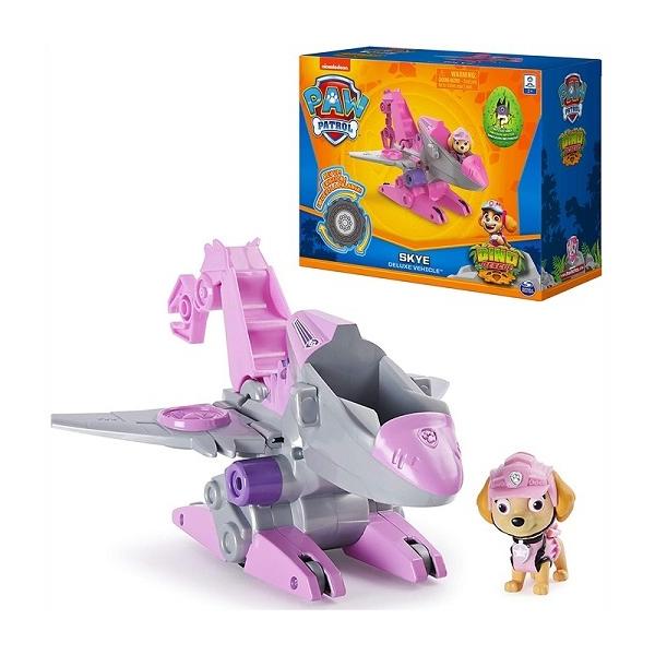 モーターと作業工具を回転させる：スカイの恐竜にインスパイアされたデラックスビークルは、移動可能な翼、回転モーター、作業工具を備えていて、恐竜の素晴らしい救助の準備ができています！ 前方に回転させ、進むのを見てください！コレクティブルなスカイ...