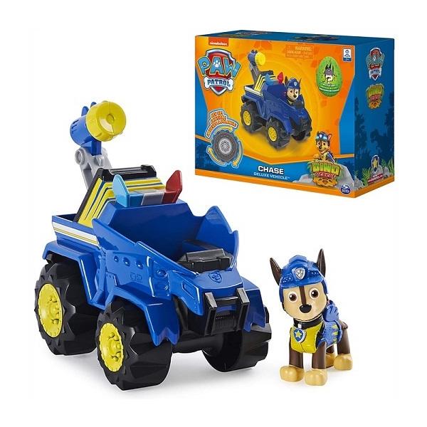 モーターと作業工具を回転させる：チェイスの恐竜にインスパイアされたデラックスビークルは、大きな車輪、回転モーター、作業工具を備えていて、恐竜の素晴らしい救助の準備ができています！ 前方に回転させ、進むのを見てください！コレクティブルなチェイ...