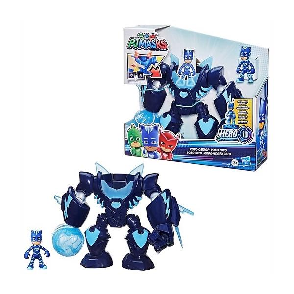 キャットボーイの戦闘用ロボスーツには、ハズブロのヒーローIDテクノロジーが搭載されており、ヒーローIDに対応したPJマスクのアクションフィギュアを認識して反応し、ヒーローやヴィランをテーマにした光や音を発します。付属のキャットボーイをスーツ...