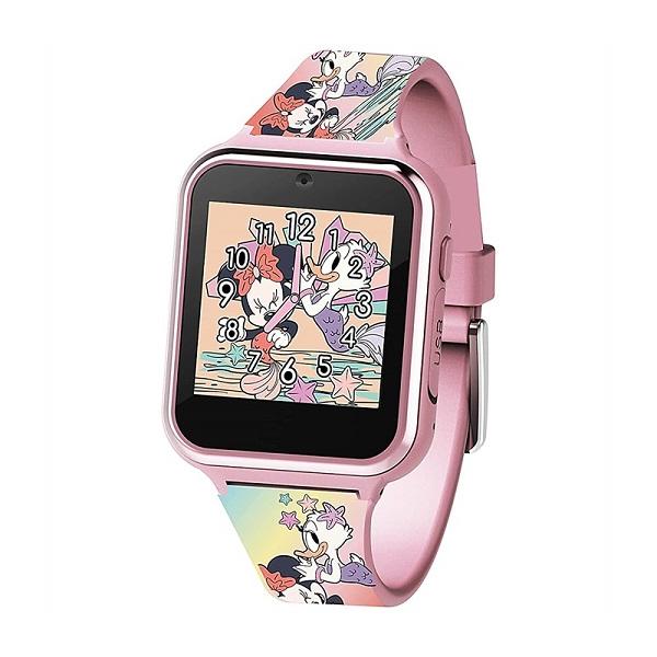 【Disney Minnie Mouse 】 ディズニー ミニーマウス  Touch-Screen Smartwatch このキッズライセンスのスマートウォッチは、10個のキャラクタークロックフェイス（デジタル5個、アナログ5個）、26個の...