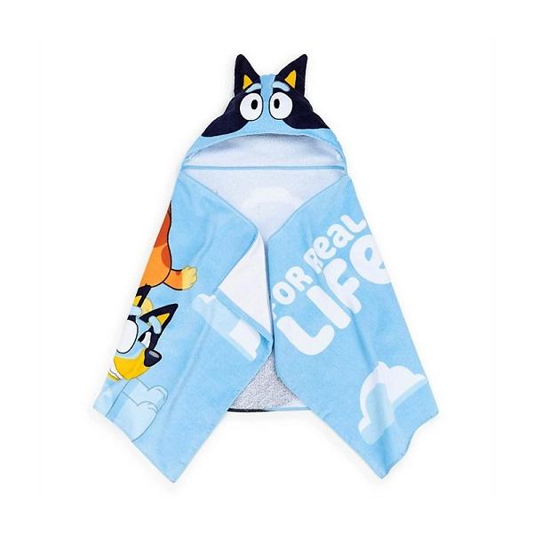 【Bluey ブルーイ】フード付きタオル Soft Cotton Hooded Bath Towel Wrap ●高品質な綿素材の柔らかくて心地よい手触り●速乾性のための高吸収性素材●2歳から8歳までの幼児や子供が成長するのに十分な大きさで...