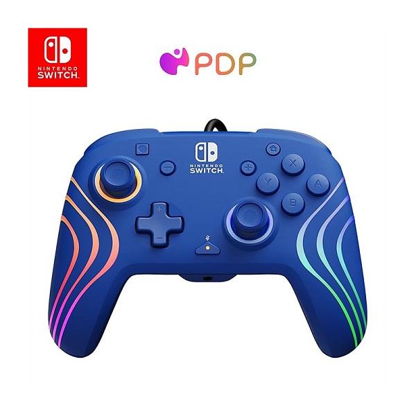 【Nintendo SWITCH】ニンテンドー スイッチ PDP 光る！有線コントローラー アフターグロー ウェーブ ブルーPDP社製のニンテンドースイッチ用コントローラー（有線）です。8つのRGBゾーンと4つのプリセットモードで、無限のラ...