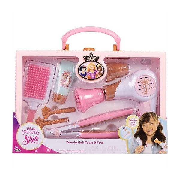 【Disney Princess】ディズニープリンセス トレンディヘア ふり遊び スタイリングツールサウンド＆ストレージトート付きトレンドのヘアツールを持ち運んで、一日の準備を！トートバッグは、エレガントなハンドル付きケースにヘアピースを収...