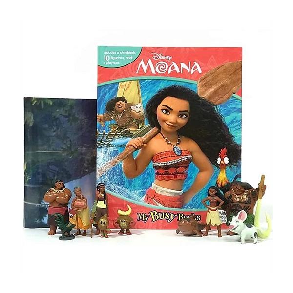 Disney Moana モアナ マイビジーブック英語絵本 フィギュア 10体入り本とおもちゃがすべて1つになったこのMy Busy Booksアクティビティキットには、鮮やかに描かれた本、きちんと作られたフィギュア、巨大な耐久性のあるプレ...