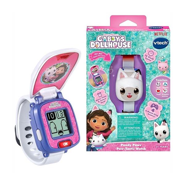 【VTech】ギャビーのドールハウス ラーニングウォッチ パンディ ポーズの肉球ウォッチこのキッズウォッチは、カバーにパンディ・ポーズと大ヒット番組「ギャビーのドールハウス」のキャラクターが描かれている。時計には、ギャビーとキティの友達をフ...