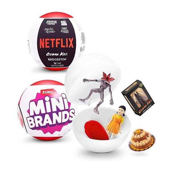 【5 Surprise 】 Mini Brands ミニブランズ  Netflix ミステリーカプセルトイ 2個セットお気に入りのNetflix番組 各Mini Brands Netflixカプセルには、「ストレンジャー・シングス」、「イカ...
