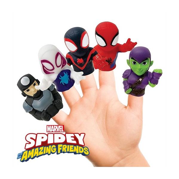 Spidey Finger Puppets スパイディ 指人形 5個セット 想像力と学習意欲を高めるフィンガーパペットです。お手入れ簡単。・公式ライセンス製品・サイズ：約6cm海外品につき、ペイントムラ、小傷がある場合がありますが、予めご了...