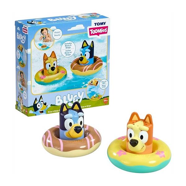 【Bluey】 ブルーイ スプラッシュ＆フロート ビンゴ＆ブルーイウォータートイ - 2-in-1 幼児用バス＆プールプレイセット（注ぎカップ＆ウォーターホイール付き）浮き輪と注ぎカップで、お風呂やプール遊びを楽しみながら、水しぶきをあげた...