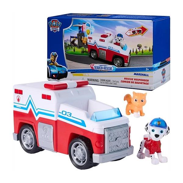 【Paw Patrol パウパトロール】 サーチ＆レスキューマーシャル レスキュー救助車 車両＆フィギュア2体セットマーシャルのフィギュアを6インチレスキュー救助車の運転席に乗せ次の捜索救助ミッションに備えよう。後部座席のキティをレスキュー...