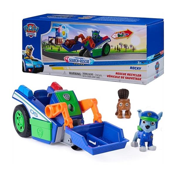 【Paw Patrol パウパトロール】 サーチ＆レスキューロッキー レスキューリサイクル 車両＆フィギュア2体セットロッキーのフィギュアを6インチレスキューリサイクラーの運転席に乗せ次の捜索救助ミッションに備えよう後部座席のリスを救助モー...