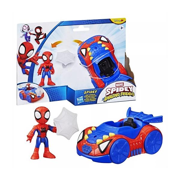 Disney ディズニー【Spidey スパイディ】 マーベル スパイディと彼の素晴らしい仲間たち ウェブクローラー アクションフィギュア＆カーセットで、チーム・スパイディと共に大活躍しよう！この素晴らしいおもちゃの車両には、中に収まる可動...