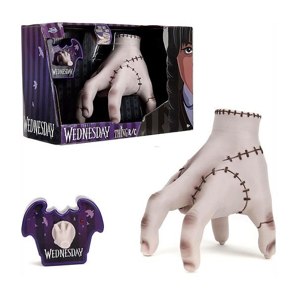 ウェンズデー・アダムス・シング RC等身大リモコン操作フィギュア、USB充電式実物大レプリカ ― ウェンズデー・アダムスの世界から生まれたあの象徴的な手を忠実に再現した、実物大の「シング」ラジコンでスリル満点の体験をオリジナルのリモコン -...