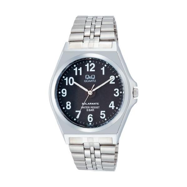 【商品名】　シチズン Q&amp;Q 腕時計 アナログ ソーラー 防水 メタルバンド H980-205 メンズ ブラック 【商品説明】　・その他機能:畜光付き文字板(時字・切分)・針、クイックスタート機能、過充電防止機能、充電警告機能、フル...