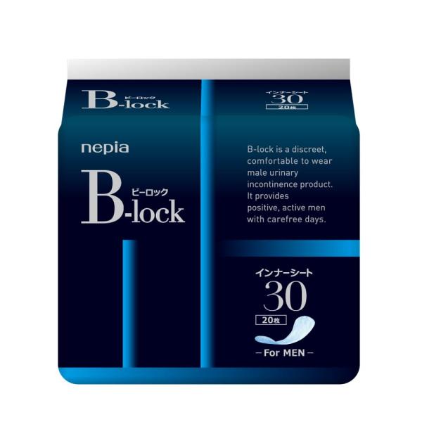 【商品名】　ネピア B-lock インナーシート30 20枚 【商品説明】　・シート全面にミクロの穴を配置。液体は通さず気体だけを外部へ逃がし、さらりとした肌触りを。・ブラント名: ネピア・メーカー名: 王子ネピア・内容量:20枚・原産国:...