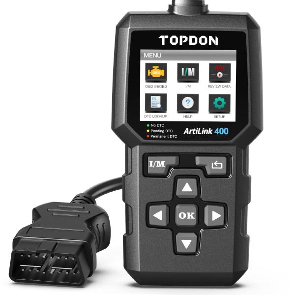 【商品名】　TOPDON AL400 obd2 診断機 日本語 車 故障診断機 トヨタ bmw ベンツテスター スキャンツール エンジン警告灯消し 車検 【商品説明】　・【ユーザー目線の使いやすいデザイン】 2.4 インチのTFTカラースク...