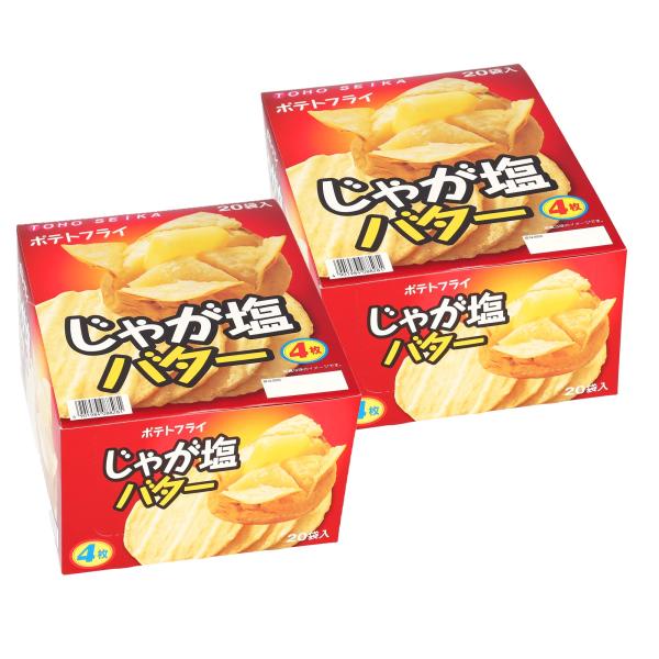 【商品名】　東豊製菓 ポテトフライじゃが塩バター 2PACK 計40袋入 【商品説明】　・スナック 【サイズ】　高さ : 18.90 cm　横幅 : 23.40 cm　奥行 : 23.60 cm　重量 : 740.0 g　※梱包時のサイズと...