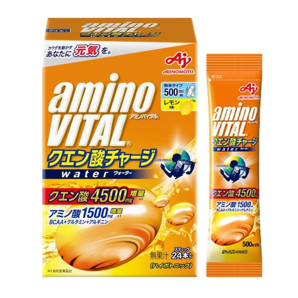【商品名】　味の素 アミノバイタル クエン酸チャージウォーター レモン味 24本入箱 クエン酸 4500mg アミノ酸 1500mg BCAA スポーツ 【商品説明】　・【利用シーン1】マラソン、サイクリング、ランニング、水泳、サッカー、野...