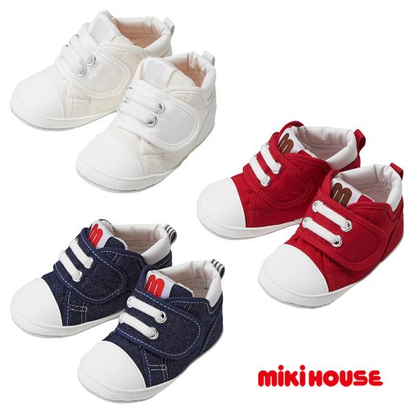 赤ちゃんの足にやさしいシューズミキハウス mikihouse ｍロゴ プレシューズ（11cm-12.5cm） ベビー 赤ちゃん 男の子 女の子 靴 プレゼント 出産祝いｍロゴがポイントになったカジュアルなデザインのプレシューズです。■仕様２...