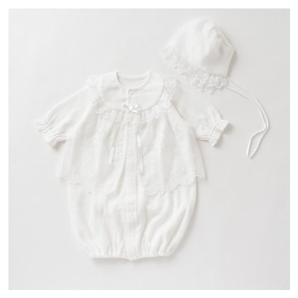 お宮参りや退院のお祝いなどに使っていただけるドレスオールです。ドレスorカバーオールがスナップで早変わり！スナップの止め方ひとつで、いろいろな動きをカバーします。おむつの取り替えにも便利です。【メーカー】シンクビー【タイプ】2wayドレス,...