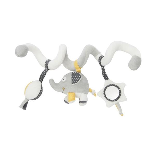 ベビーカーやベビーベッドに巻き付けられるおもちゃ。やさしい鈴の音、カラカラのラトル、ミラーなど、お子さまの興味を刺激するしかけがいっぱいです。【メーカー】SAUTHON ソトン　ダッドウェイ【対象年齢】0か月〜【サイズ】W22×D8×H17...