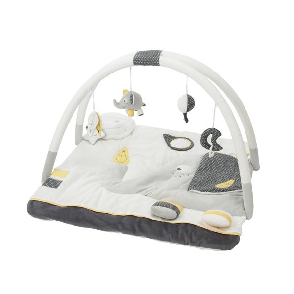 おもちゃが5コ付いたスクエアタイプのプレイマットミラーのおもちゃは取り外しできます。マットは洗えて常に衛生的に使えるのも嬉しいポイント。【メーカー】 SAUTHON ソトン/ダッドウェイ【タイプ】 プレイマット【サイズ】W85×D7×H80...