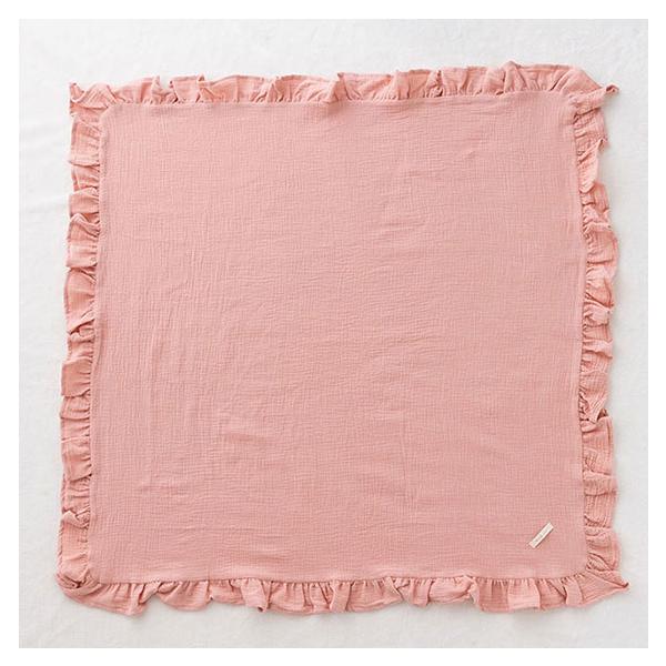 マルチに使えてお手入れしやすいガーゼブランケットベビーベッドに敷いたり、おくるみとしても使える大判のブランケット。フリルが可愛らしく柔らかい4重ガーゼ素材で赤ちゃんをふんわり包み込みます。【ブランド】RIO【素材】本体：綿100％【サイズ】...