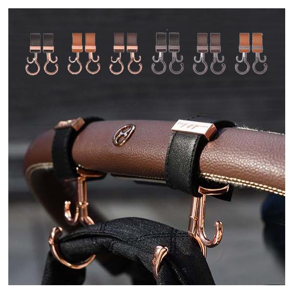 ママとパパが使いやすい！！を形にした回転式ダブルフック 360°回転するのでどの向きからも荷物が掛けられ、ちょっとした 買い物袋もかけられるダブルフック仕様。 金属でできたフック部分は高級感があり強度も抜群！ 旅行のキャリーケースや自転車、...